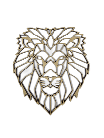 Polygonal African Lion Male Head Wall Art - 30cm x 26cm - 3mm Blonde ...