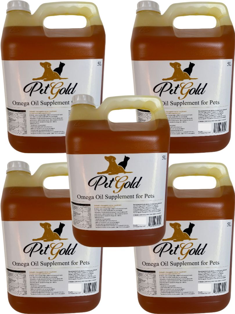 Pet Gold Omega Oil Supplement for Pets 5L x 5 | Shop Today. Get it ...
