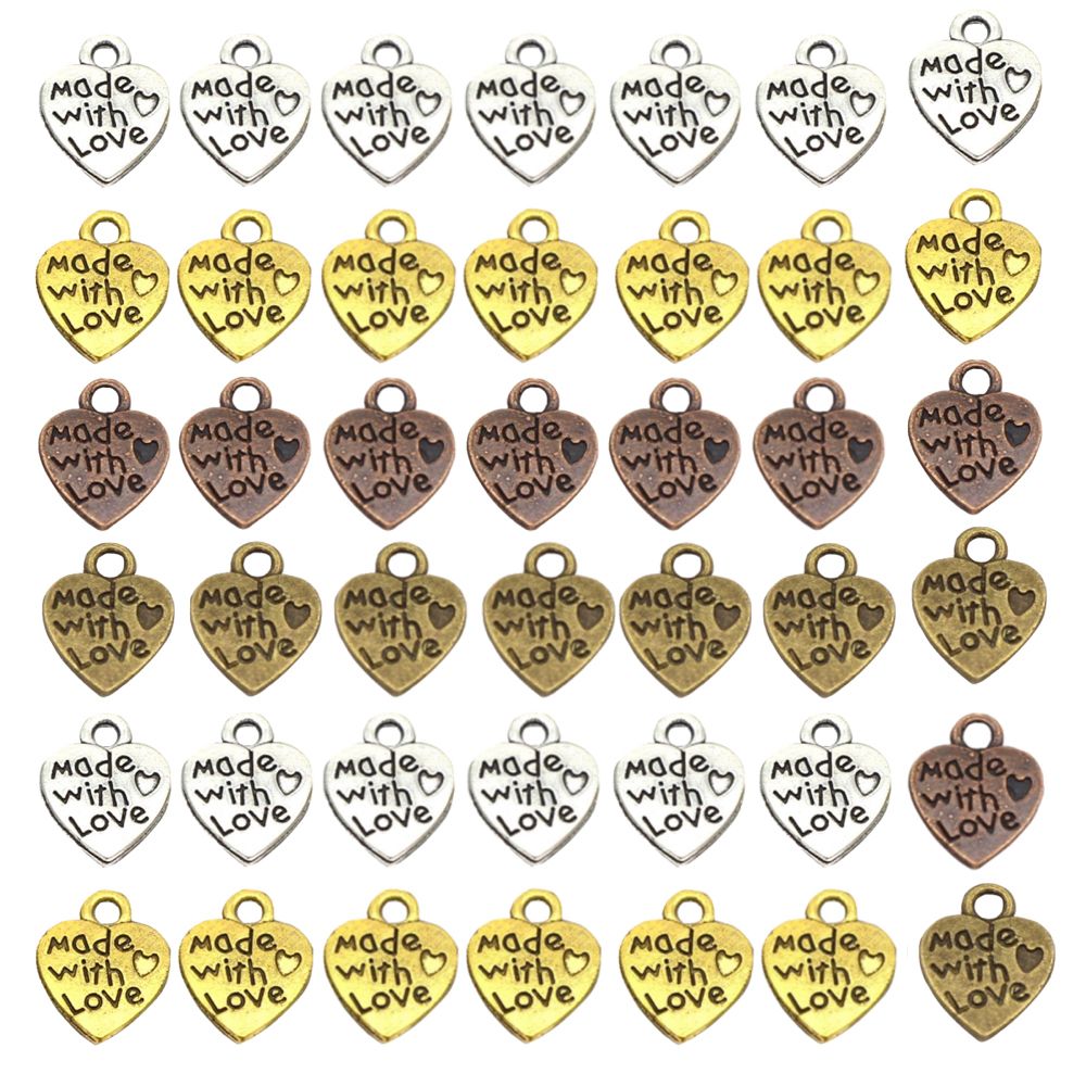 Craft DIY Assorted Made with Love Jewellery Pendant Findings - Set of ...