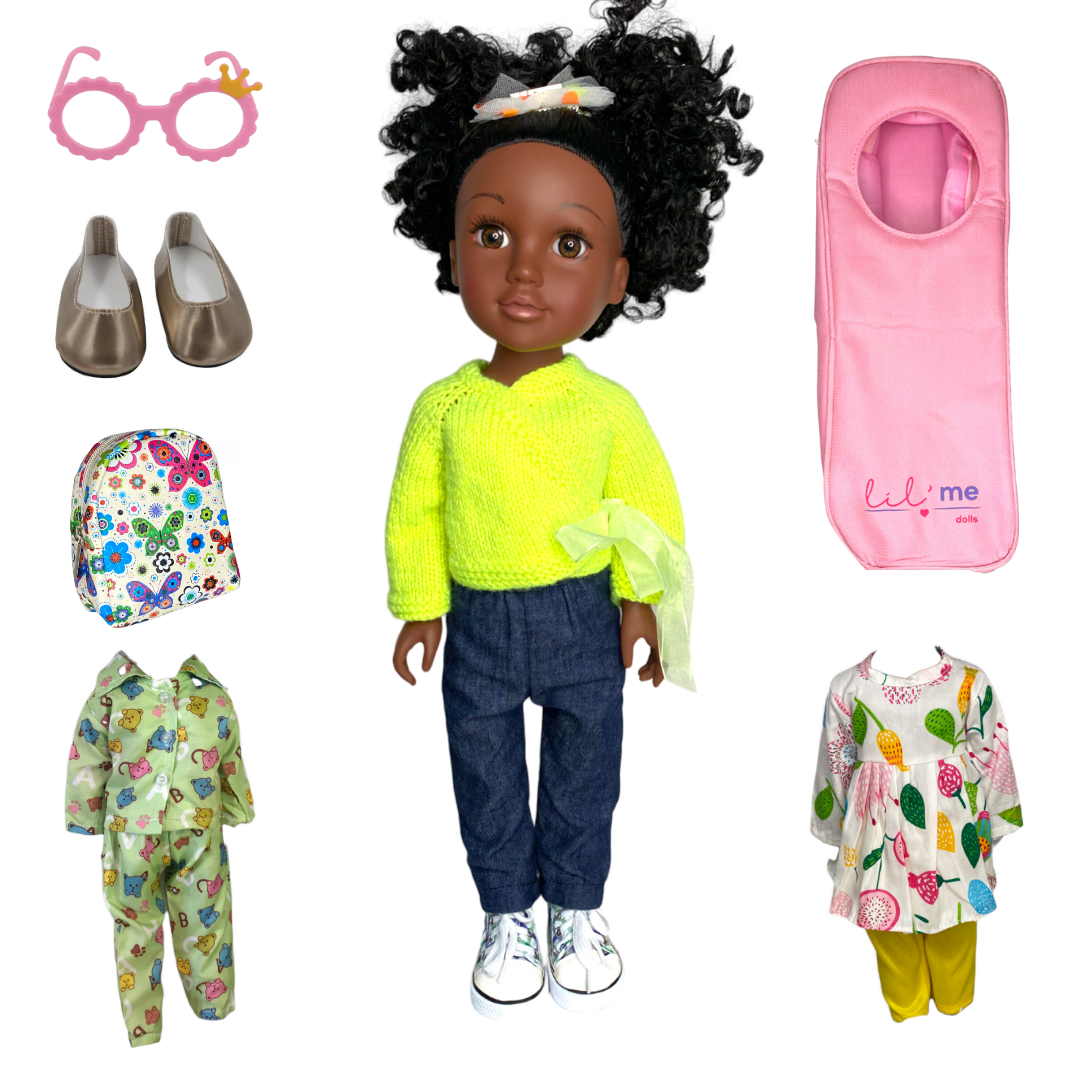 Lil'Me Doll- Ayanda 18'/46cm Dark with Black Curly Hair Set #4 | Shop ...