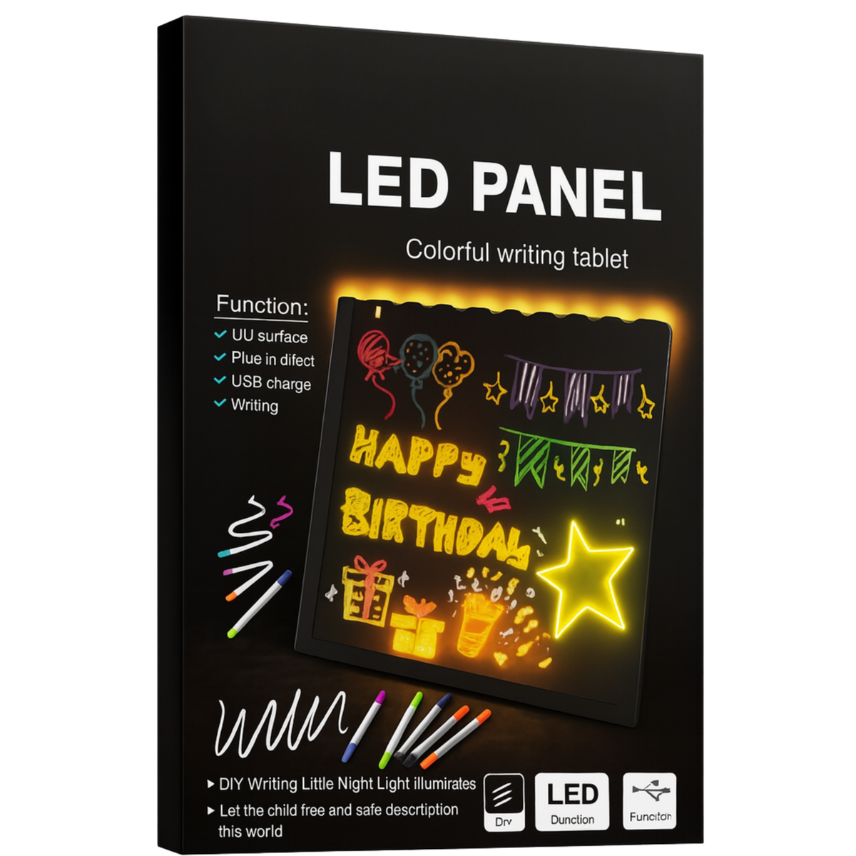 LED Panel Colorful Writing Tablet - Light Up Drawing Board | Shop Today ...