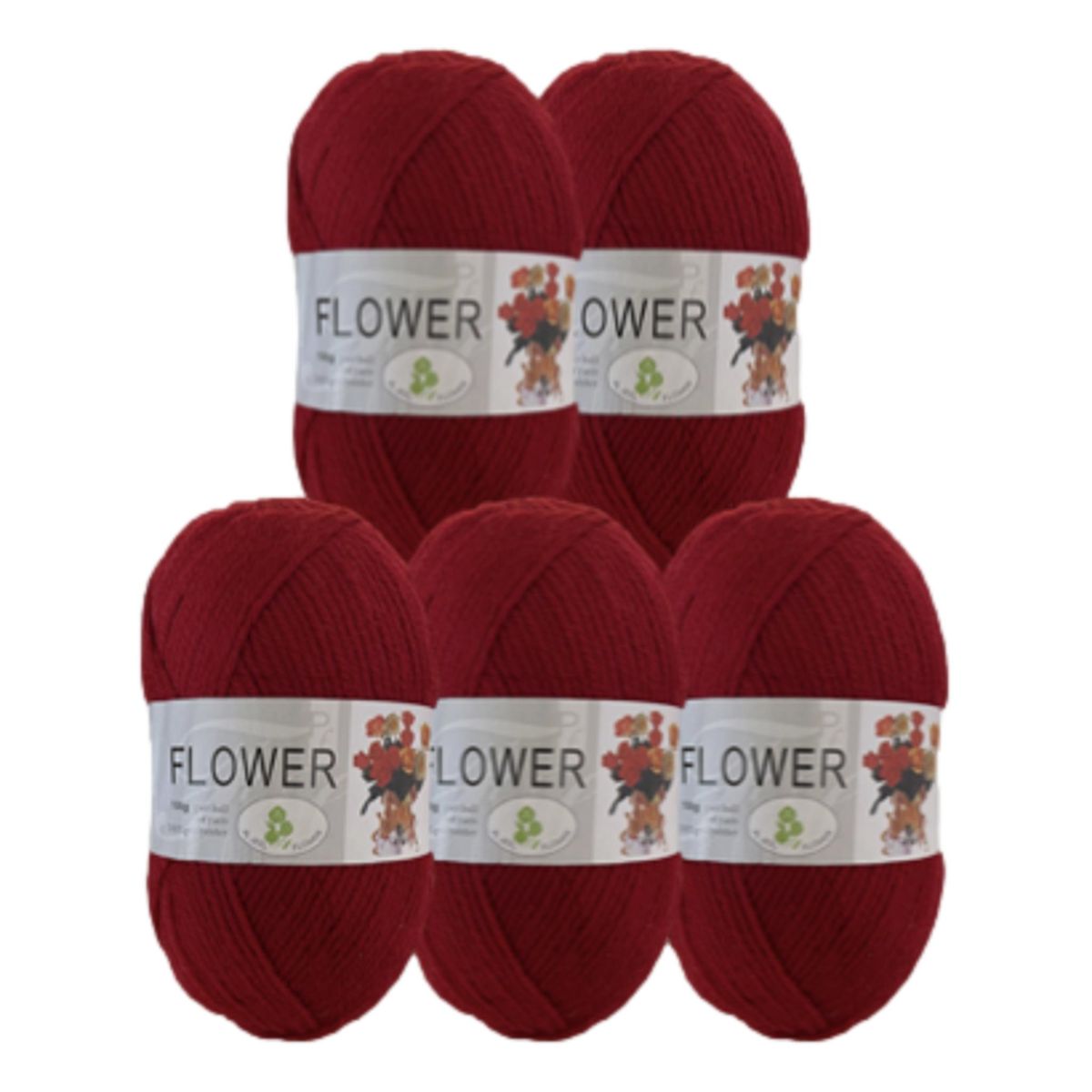 Double Knitting Polyester Yarn 100g (Pack of 5) Maroon | Shop Today ...
