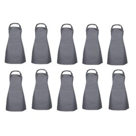 One Size Fit All Pack Of 10 Neck Adjustable Aprons-Charcoal Grey | Shop ...