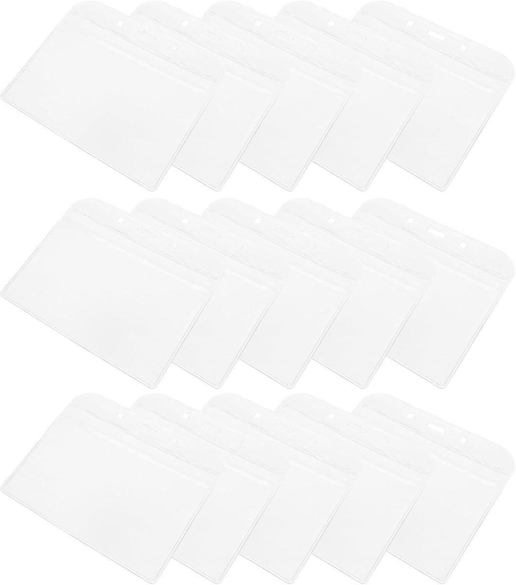 50pcs Waterproof PVC Id Badge Holder Work Cards Protector Student ...