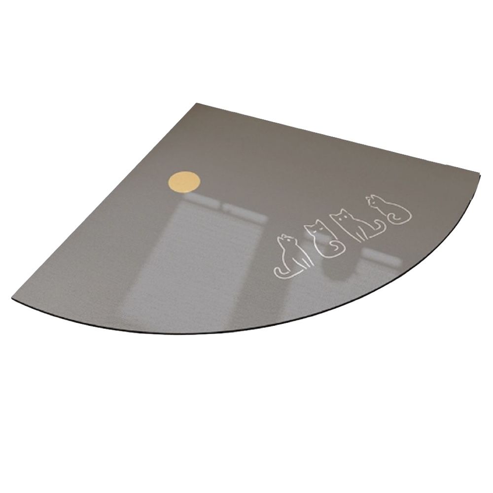 Kicthen Decor PVC Corner Fan-shaped Water Absorbent Floor Mat | Shop ...