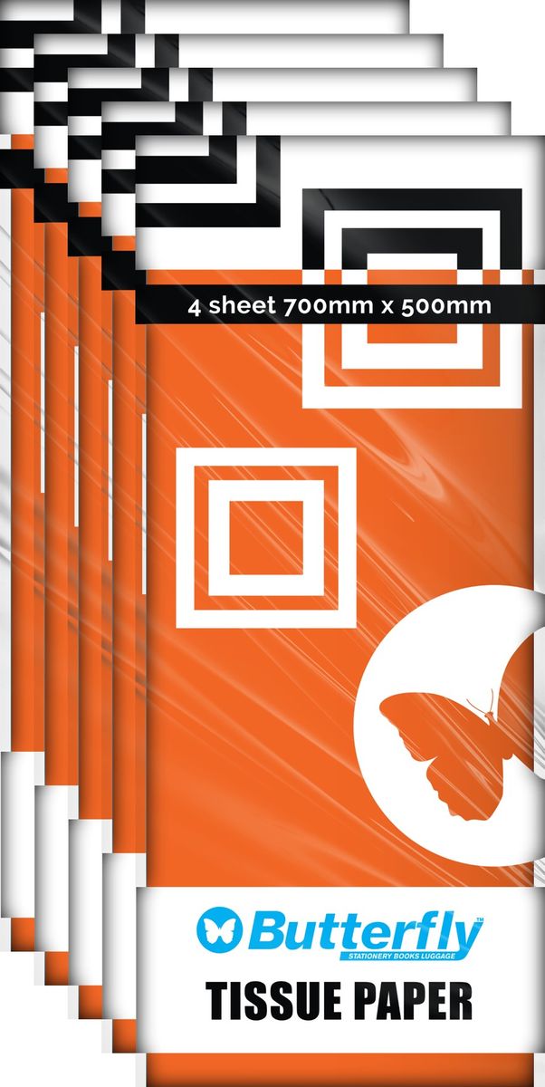 Tissue Paper - 4 Sheets (660X500Mm) Orange T05 X5 | Shop Today. Get it ...