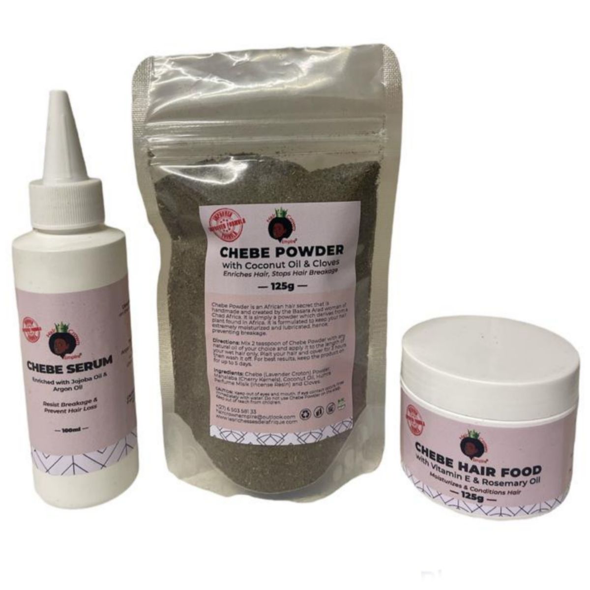 Chebe Volume Kit (Hair Food 125g, Chebe Powder 125g & Serum 100ml ...