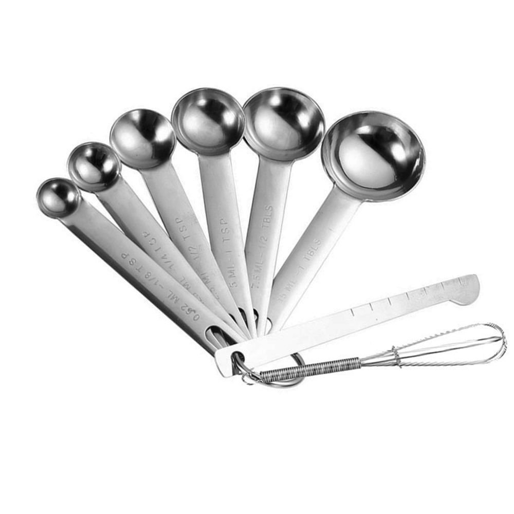 Alanes 8 Pieces/Set Stainless Steel Measuring Spoons Tools Kit For ...