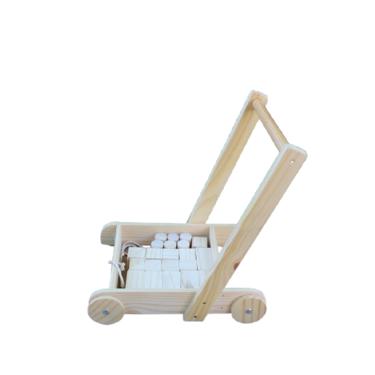 Baby Push Walker/Wagon - Wooden - Varnished Walker with Unpainted ...