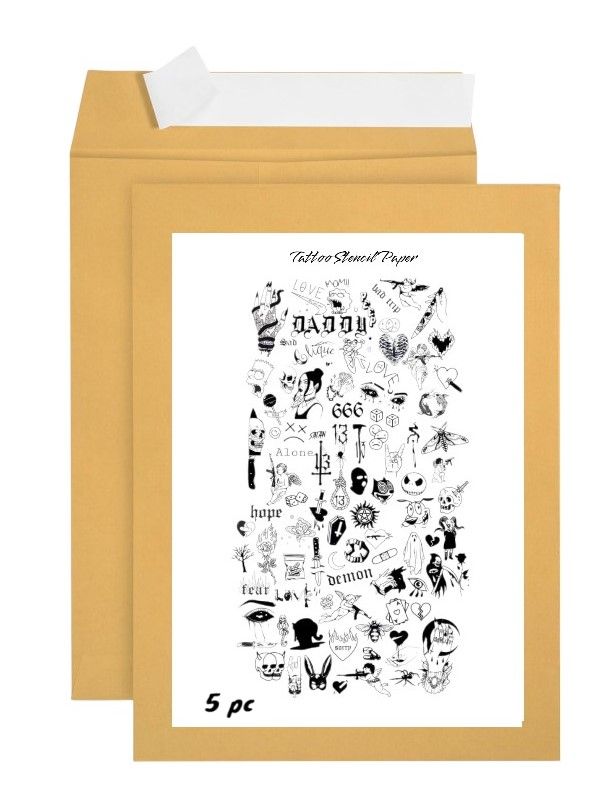 Tattoo Stencil Paper Sheets Thermo Printers and Hand Drawing 5 Sheets ...