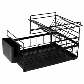 2-Tier Stylish Dish Drainer Rack - Black | Shop Today. Get it Tomorrow ...