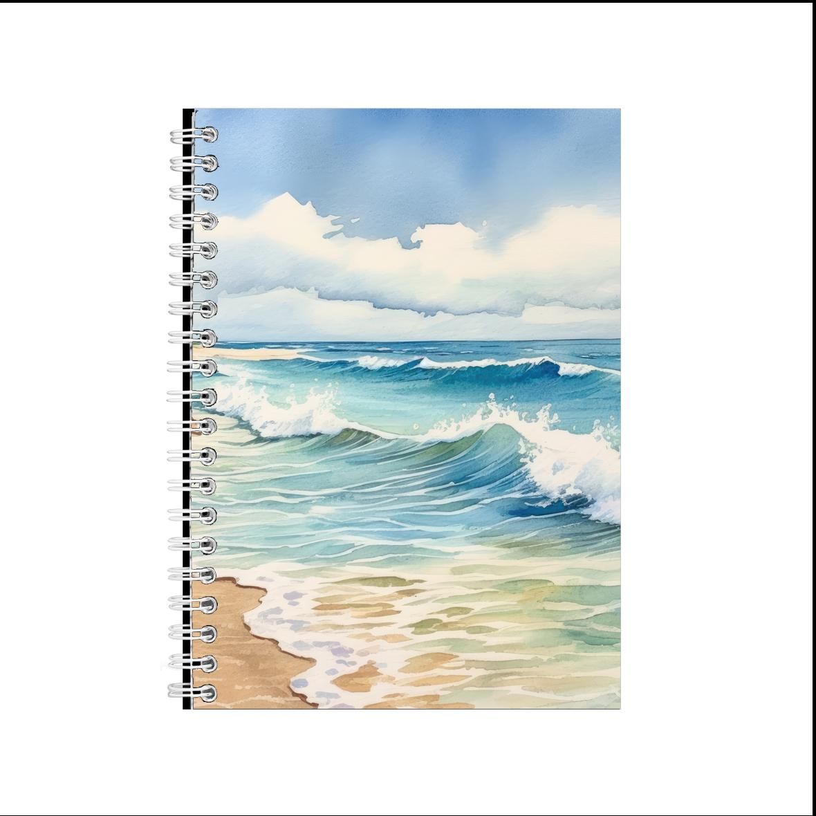 Beachy A5 Notebook Pad Lines for Ocean Lovers Trendy Graphic Present ...