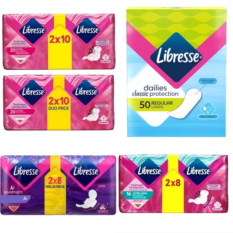 Libresse Ultra - Goodnight and Long and Normal Pads and Classic Liners ...