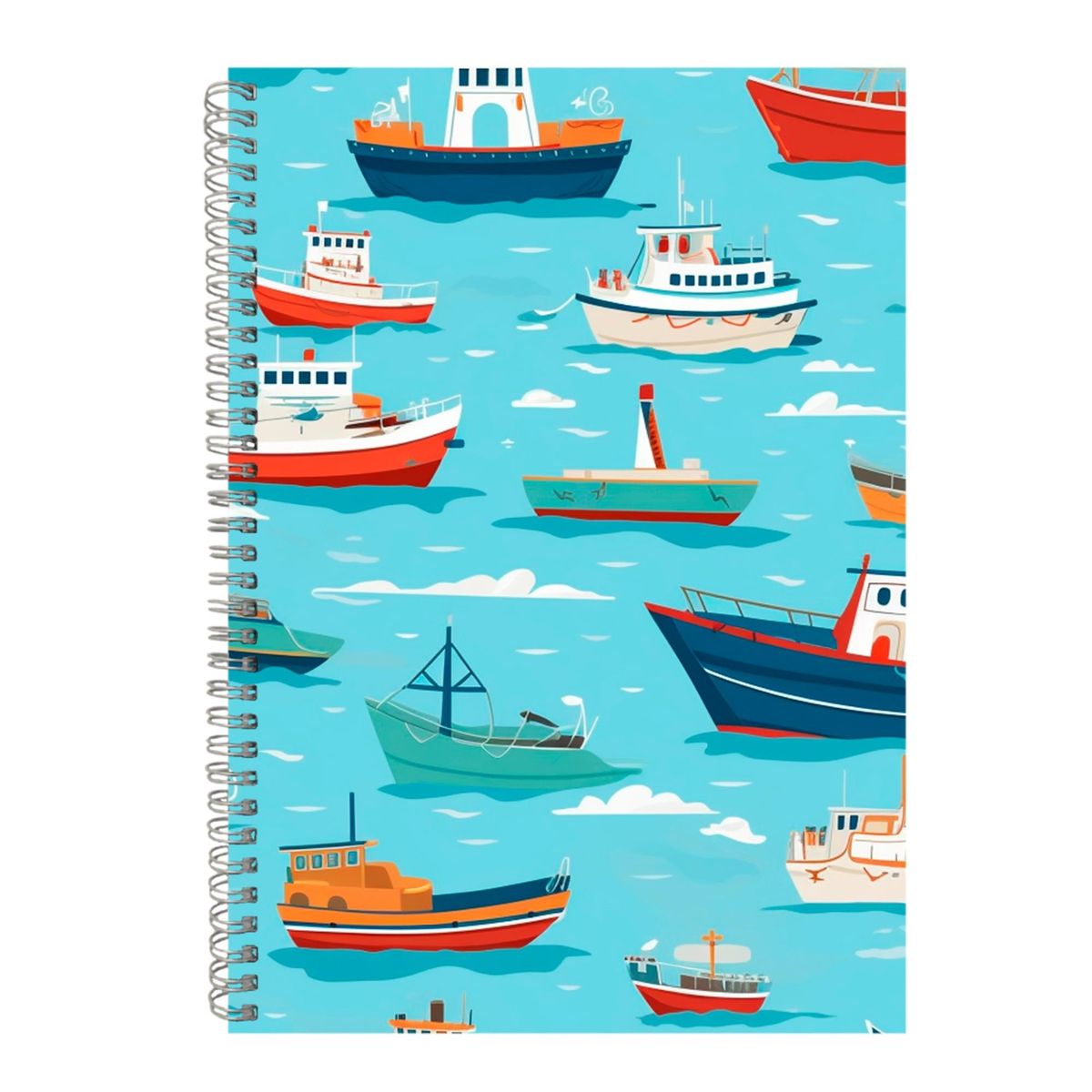 Blue A4 Notebook Spiral and Lined Sea Lovers Graphic Notepad Present ...
