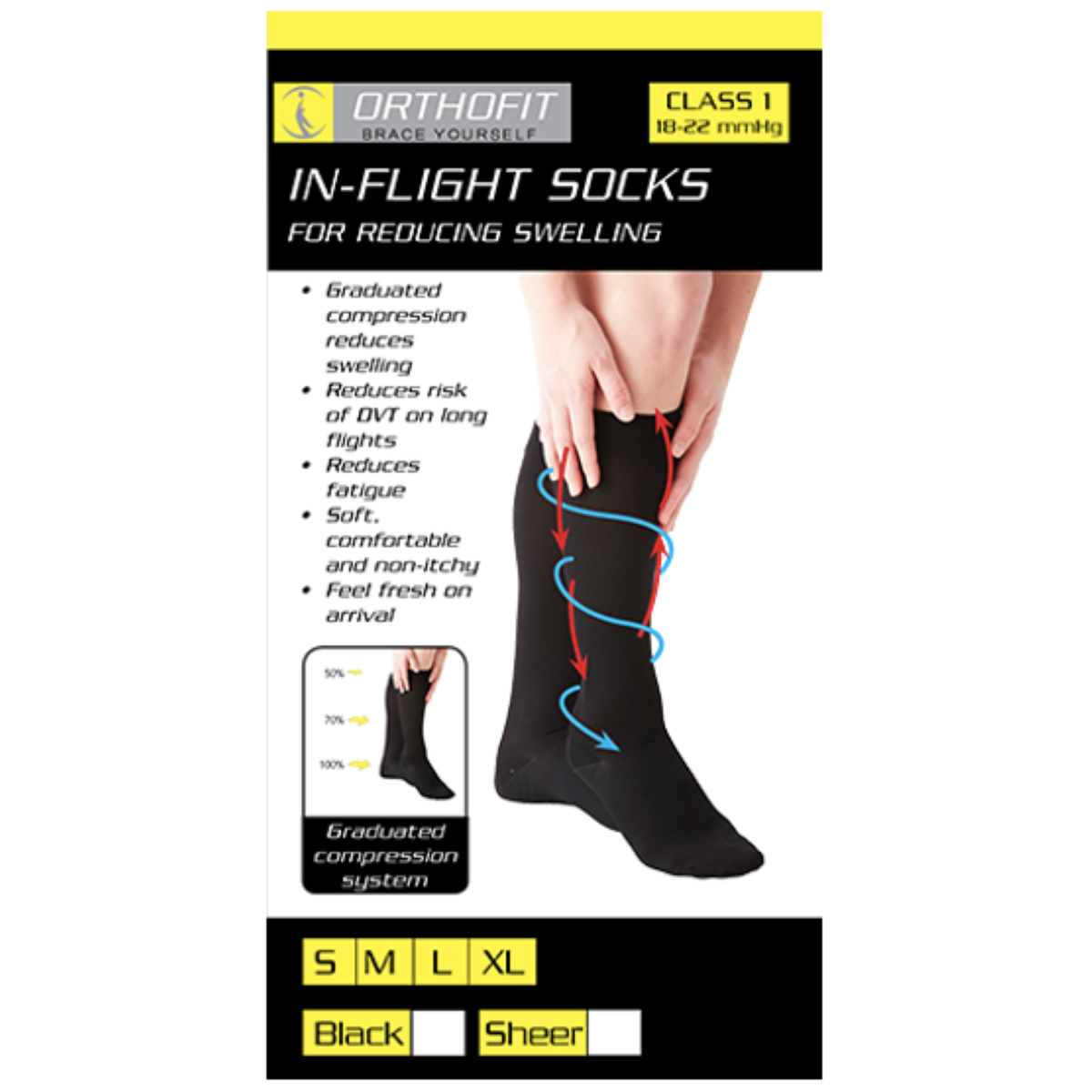 Orthofit In-Flight Socks (Black) | Shop Today. Get it Tomorrow ...