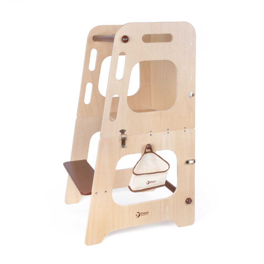 Classic World - 3-in-1 Convertible Helper Tower - Wooden Learning Tower ...