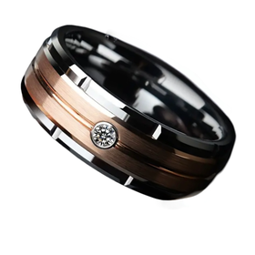 Two-Tone Titanium Ring for Men - Rose-Gold & Silver | Shop Today. Get ...