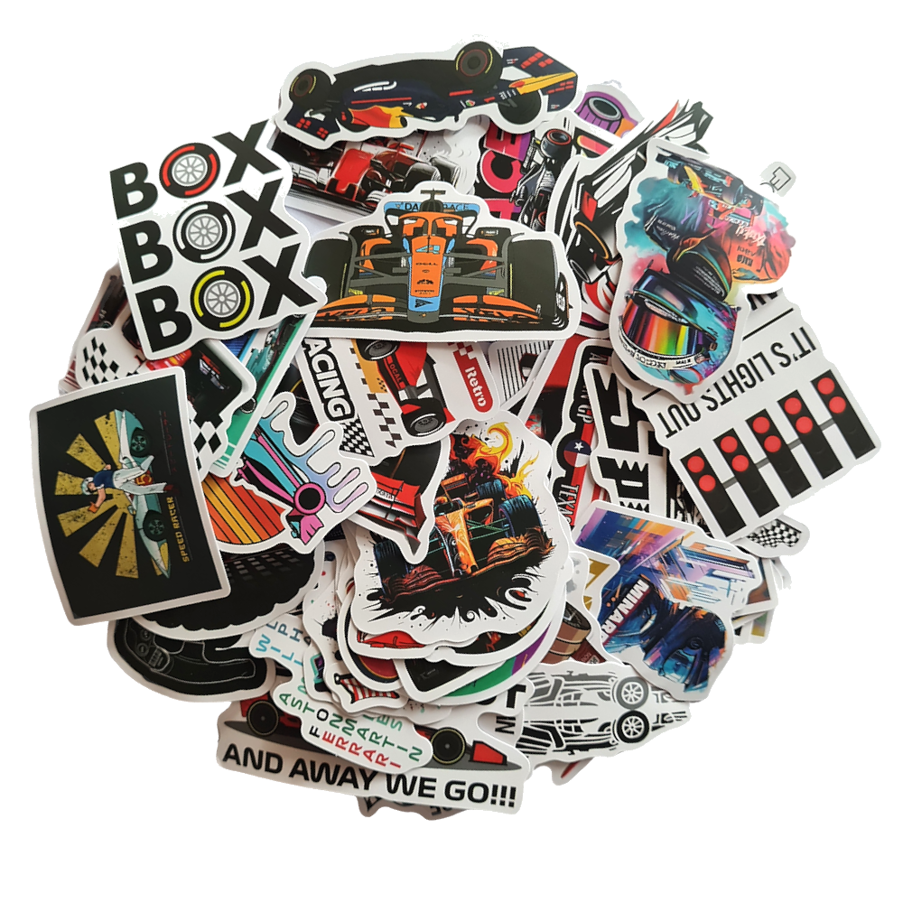 50Pcs Formula 1 Racing F1 Car Driver Motor Sport Stickers Variety Pack ...