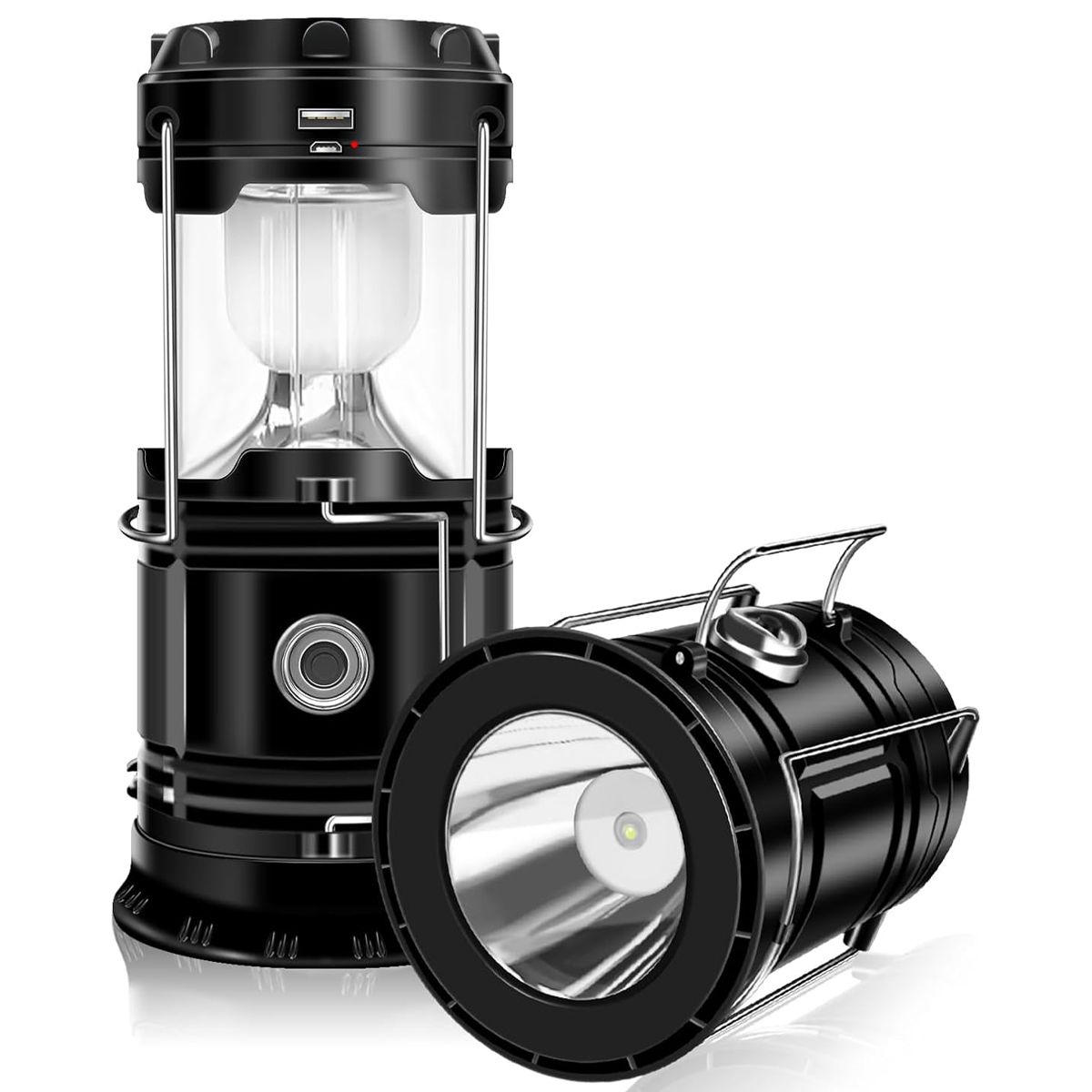 LED Camping Lantern Rechargeable Collapsible Portable Flashlight ...