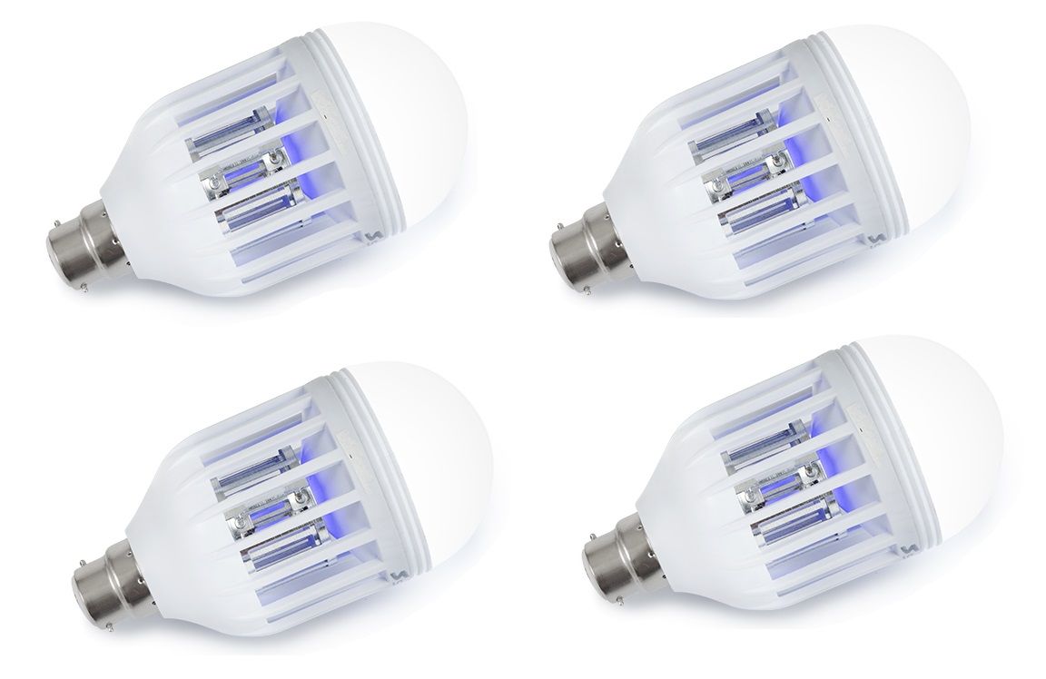 LED 12W Insect Catcher, Mosquito Killer Light Bulb & Lamp B22 - 4 Pack ...