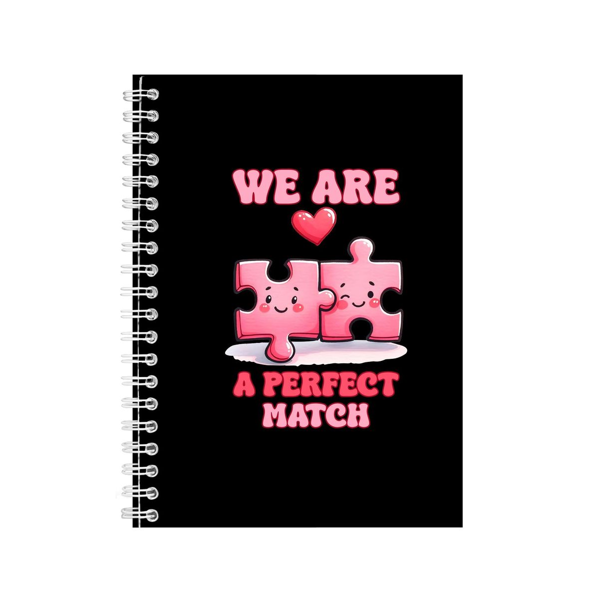 Puzzle A5 Notebook Spiral Lined Matching Couples Graphic Notepad ...