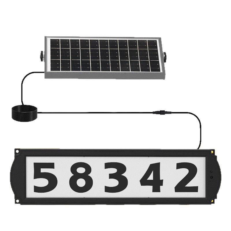 Solar-Powered RGB Color-Changing Door Number Outdoor Address Sign Set ...