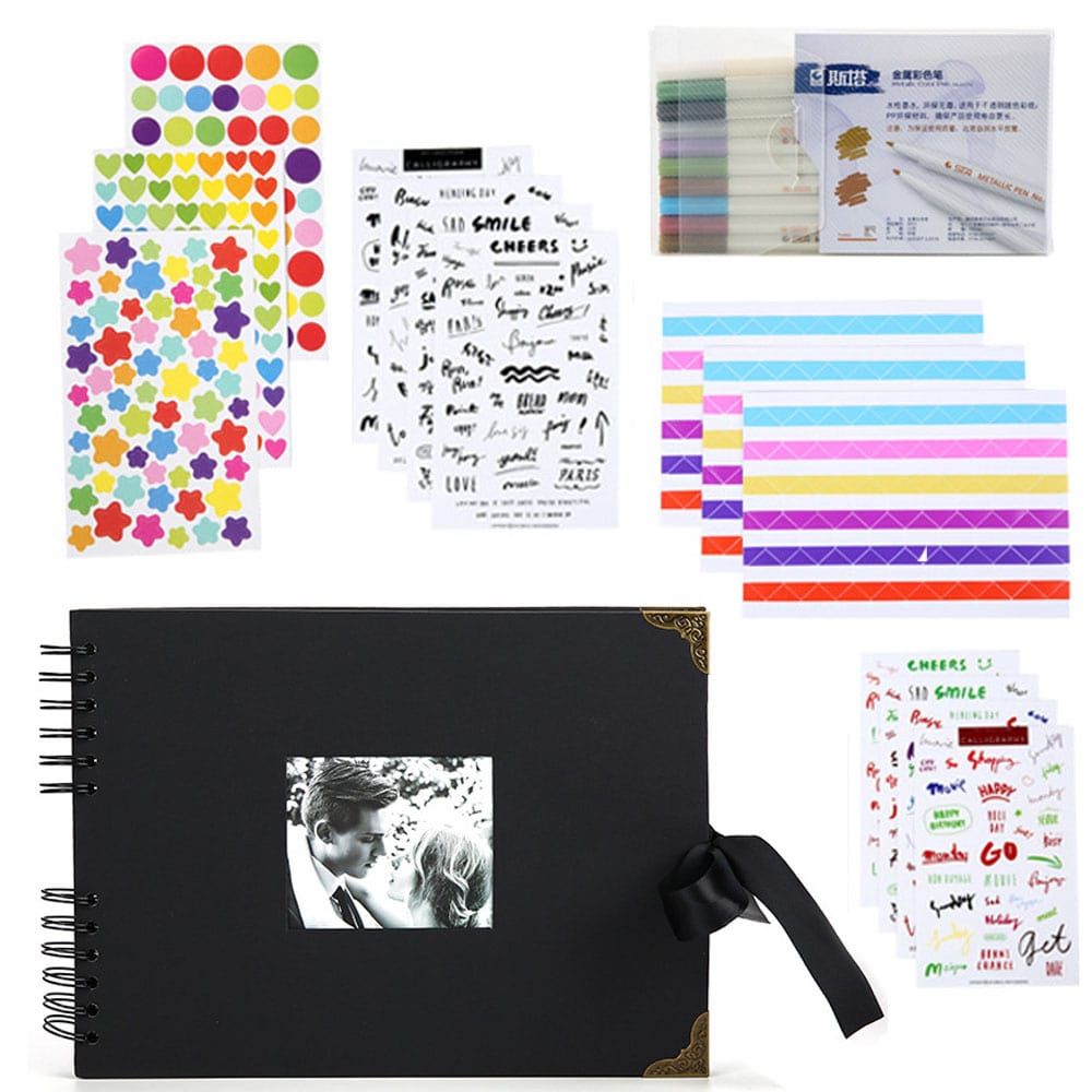 La Laila Photo Album Scrapbook Kit-Gift Set Stickers Metallic Pens ...