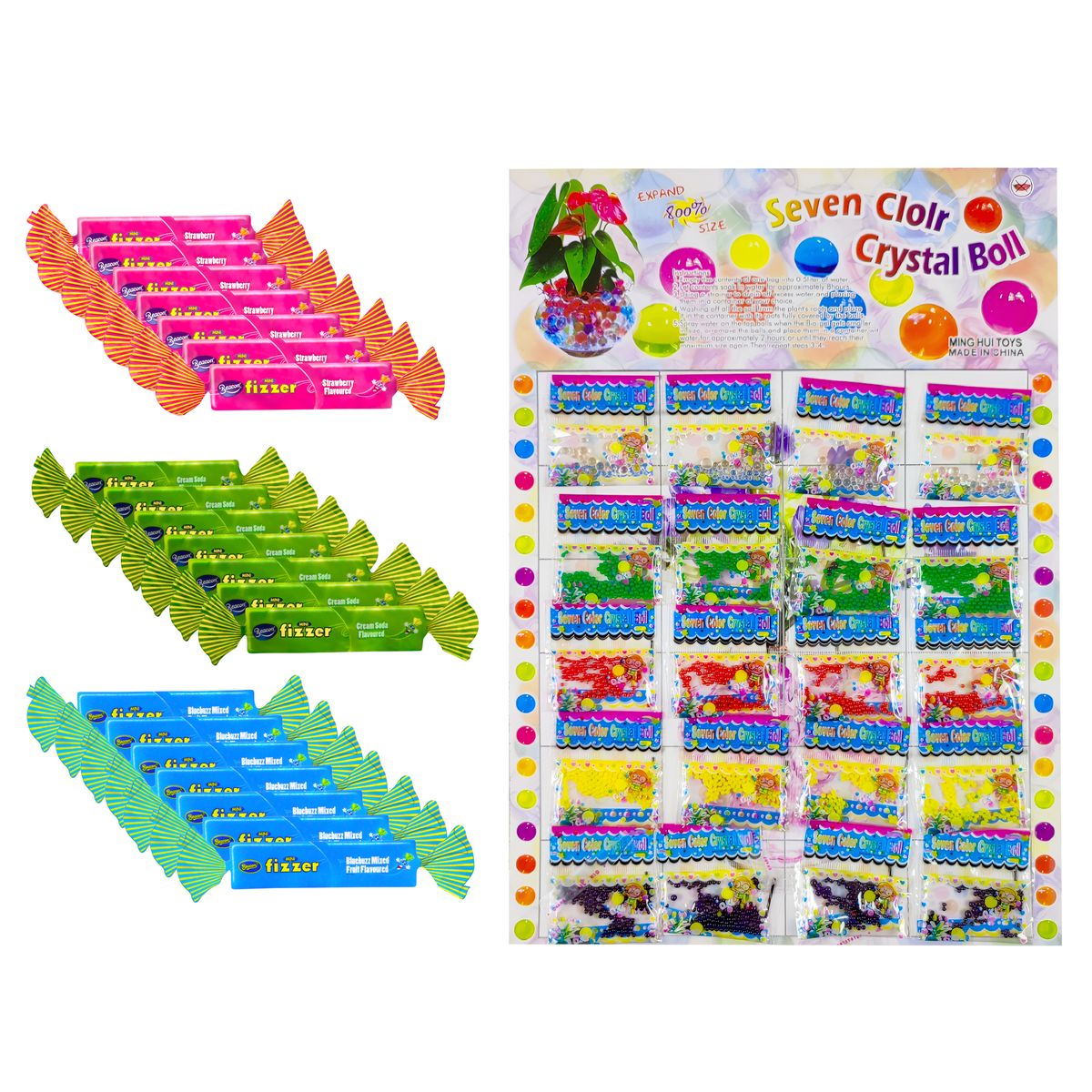 Party Snacks/Prizes - 20 Color Orbeez + 21 Mini Fizzer Sweets 3 ...