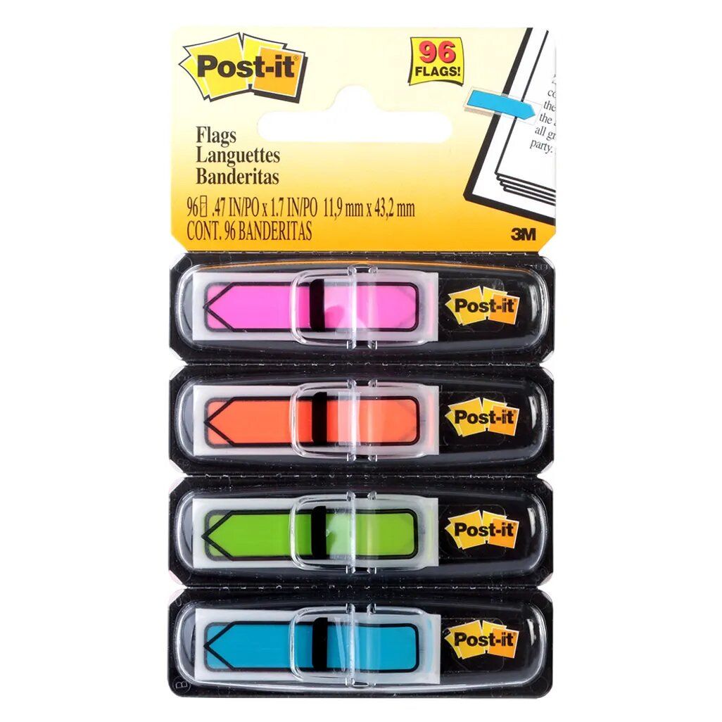 3M Post-It Bright Study Flags & Dispenser Repositionable | Shop Today ...