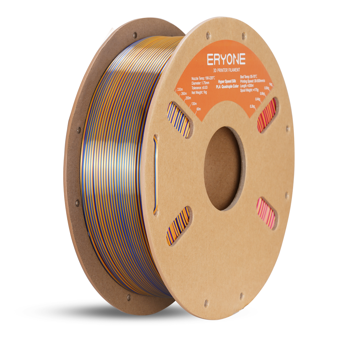 ERYONE Hyper PLA Quad Color Silk Filament - Red/Yellow/Blue/Green ...