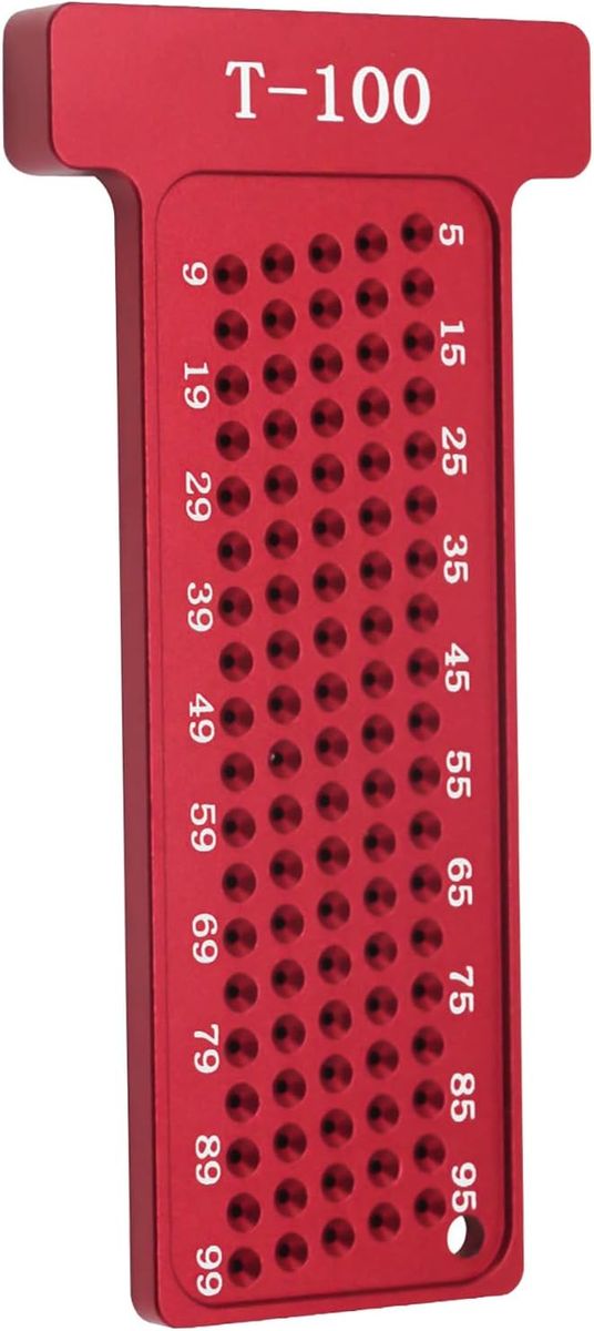 Hole Positioning Ruler, 100mm T-Ruler, Metric Scale Woodworking Square ...