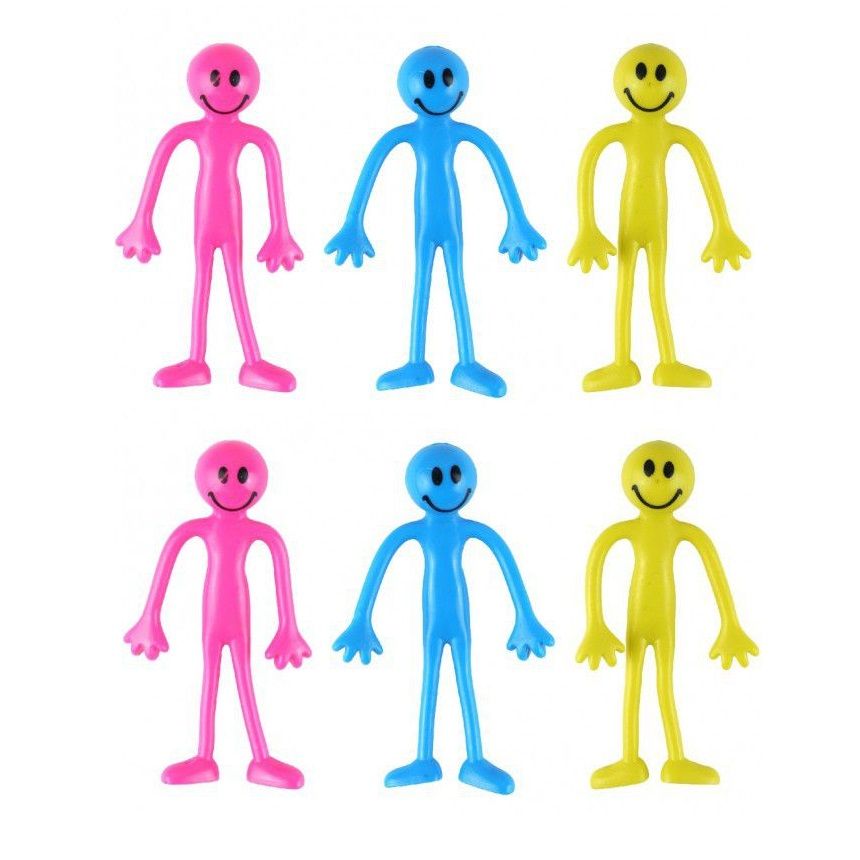 Bendy Smiley Men x 6 (Blue, Pink and Yellow) | Shop Today. Get it ...
