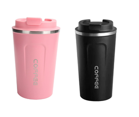 Black/Pink Insulated Flasks Temp Display Hot/Cold Coffee Mug 380ml - 2 ...