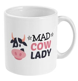 Mad Cow Lady Birthday Christmas Mother's Day Farmer For Her Gift Mug ...