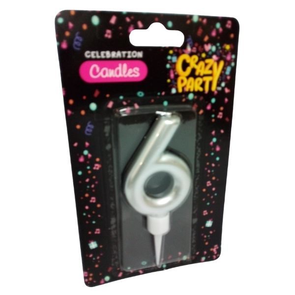 SourceDirect - Birthday Candle / Large Foil Birthday Candle Number - 6 ...