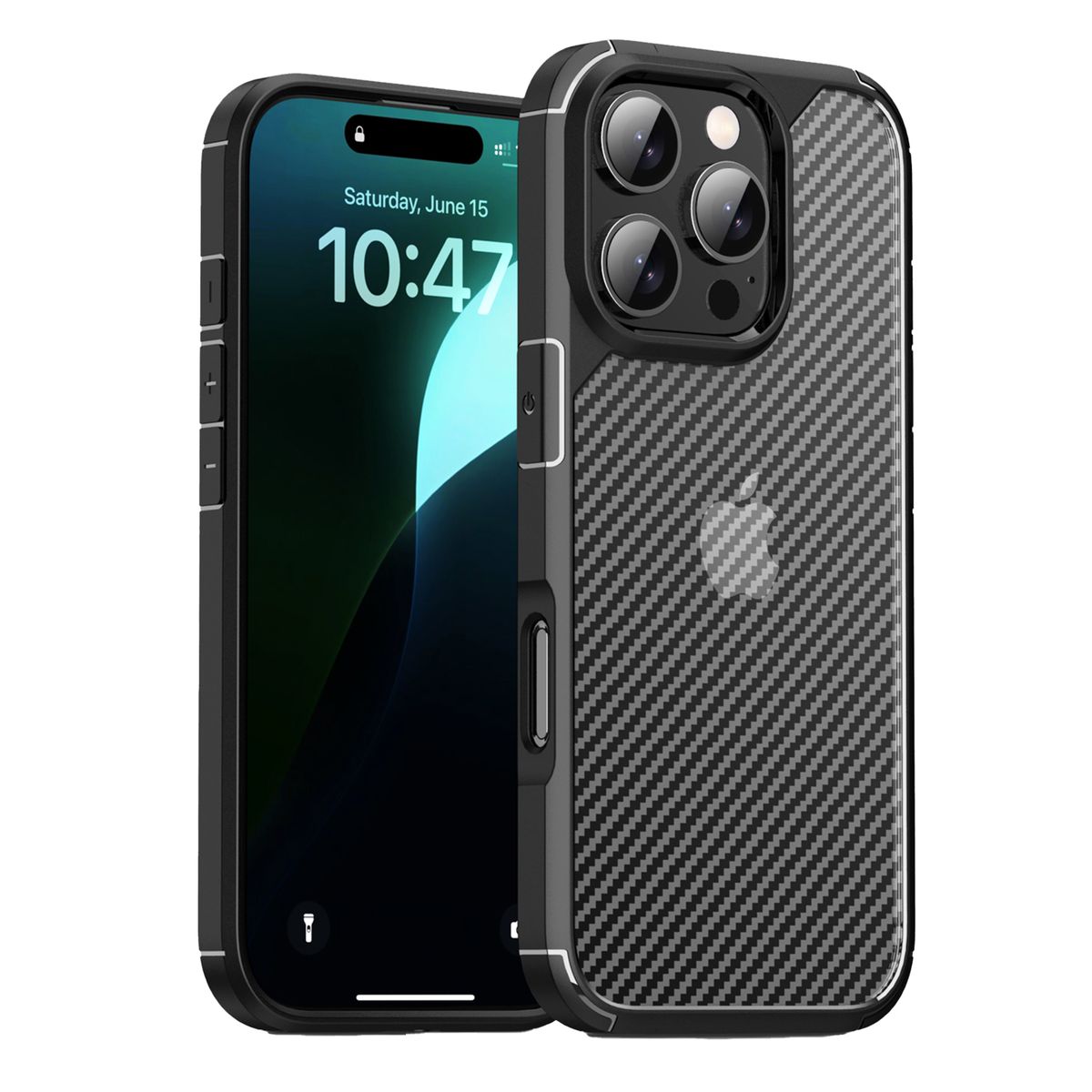 EDGE Carbon Case & 9H Glass Double Pack for iPhone 16 Pro / 16 Pro Max ...