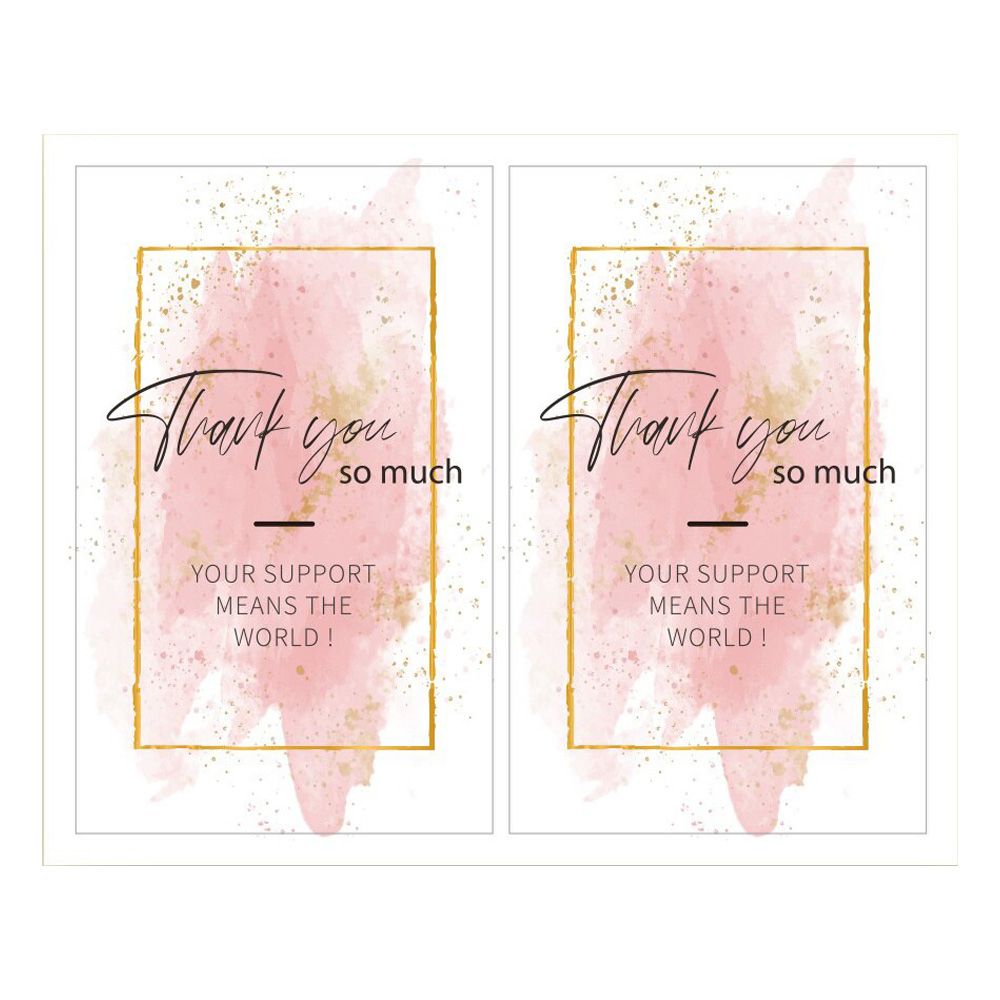 Thank You Stickers - 1 Patterns 100 Stickers 5cmx8cm - Pink Paint ...