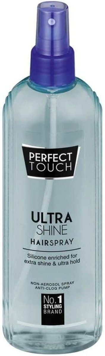 Perfect Touch Ultra Shine Hairspray Anti Frizz, Extra Shine and Ultra ...