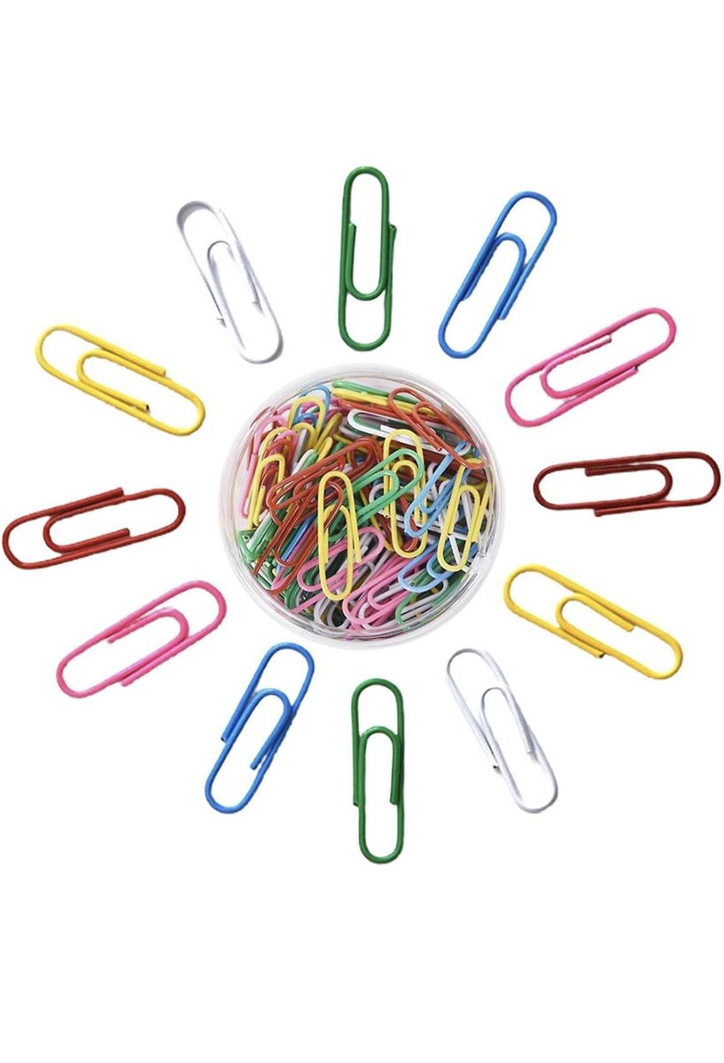 Office Colour Coated Wire Paper Clips 33mm - 150 Pieces | Shop Today ...
