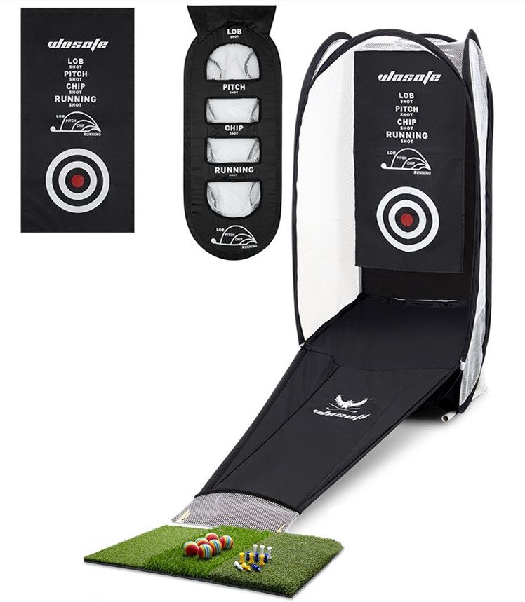 Golf Practice Hitting Chipping Net - Automatic Ball Return + Turf Mat ...