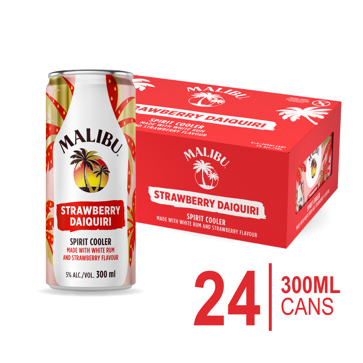 Malibu Strawberry Daiquiri 24 x 300ml | Shop Today. Get it Tomorrow! | takealot.com