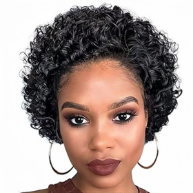 VSP Pixie Cut Wig 13x1 HD Lace Front Wig 6 Inch Brazilian Short Curly ...