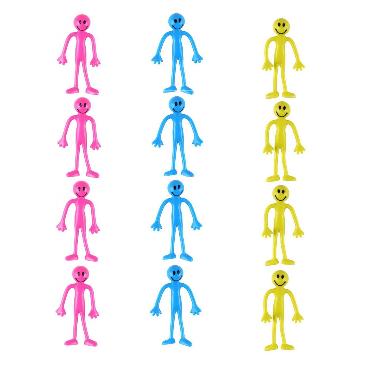 Bendy Smiley Men x 12 (Blue, Pink and Yellow) | Shop Today. Get it ...