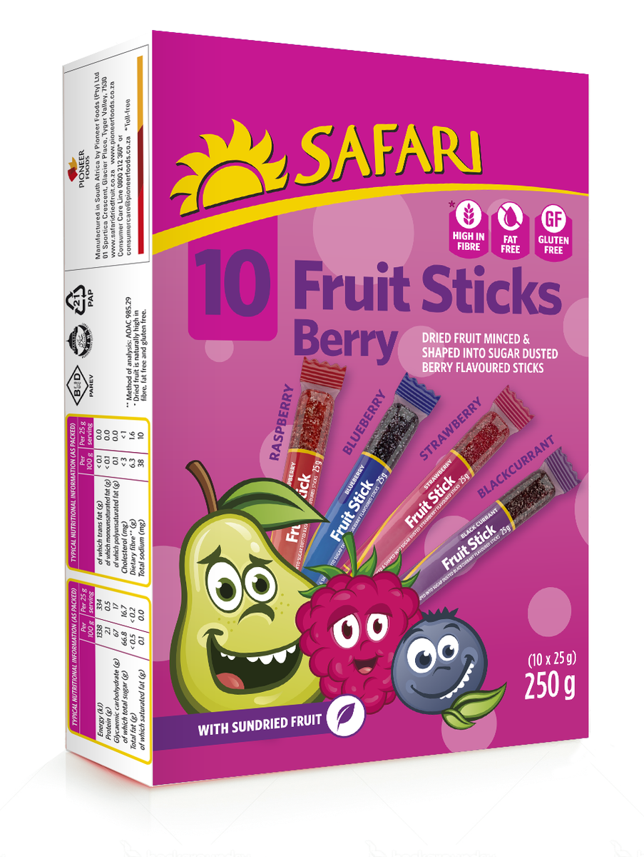 Safari Funky Berry Flavoured Dried Fruit Sticks 10 x 25g | Shop Today ...