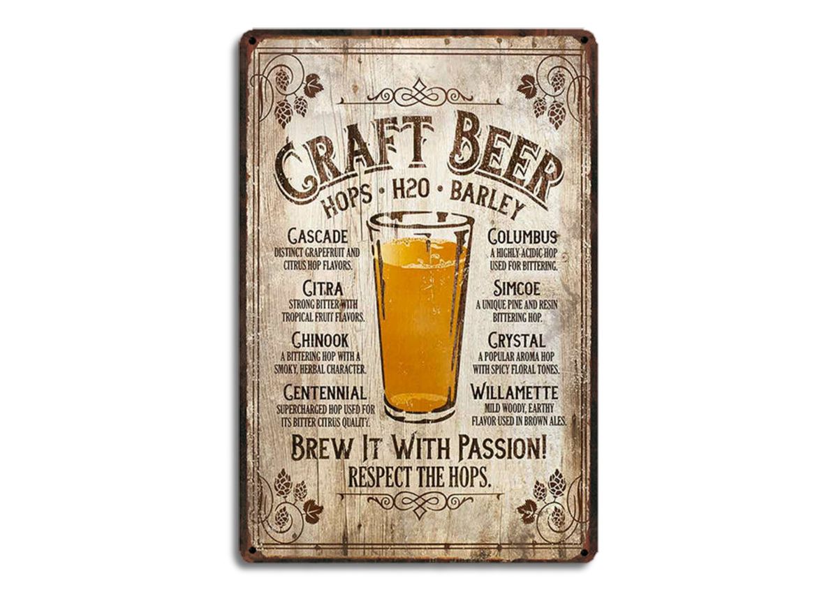 Retro Vintage Decorative Wall Metal Plate Sign - Craft Beer | Shop ...