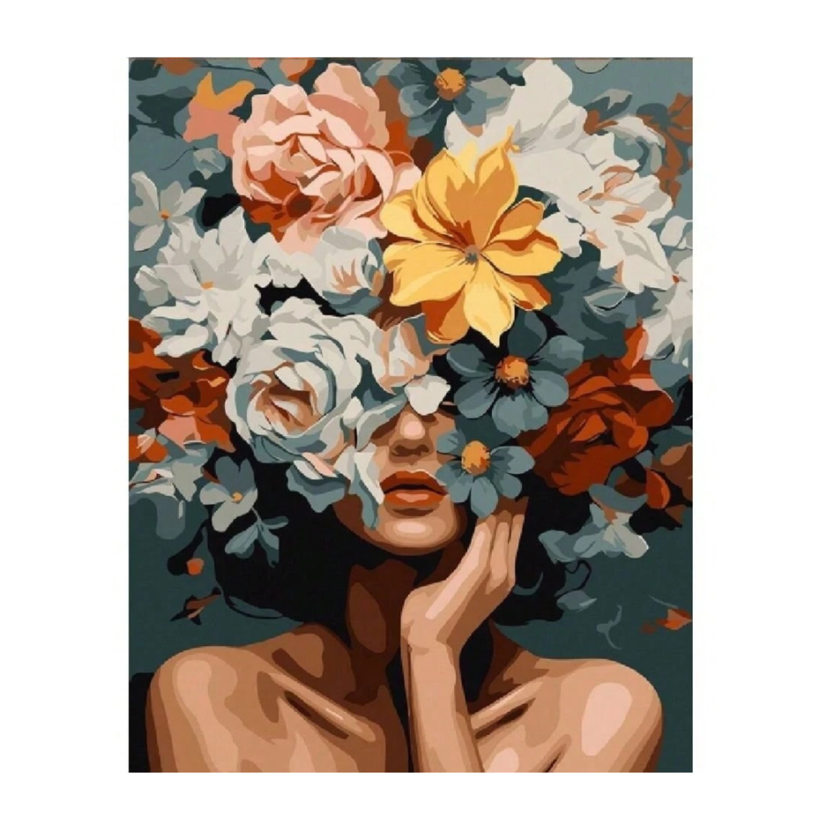 Diy Number Painting Kit Unframed Stunning Art With Ease Flower