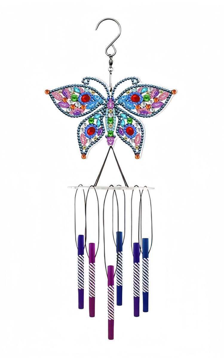 Diamond Butterfly DIY Crystal Wind Chimes, Art Wind Chime Kit 5D ...