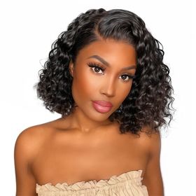 Human Hair 12 Inch 13x4 Full Frotnal Glueless Curly Wigs GoldenPerfect ...