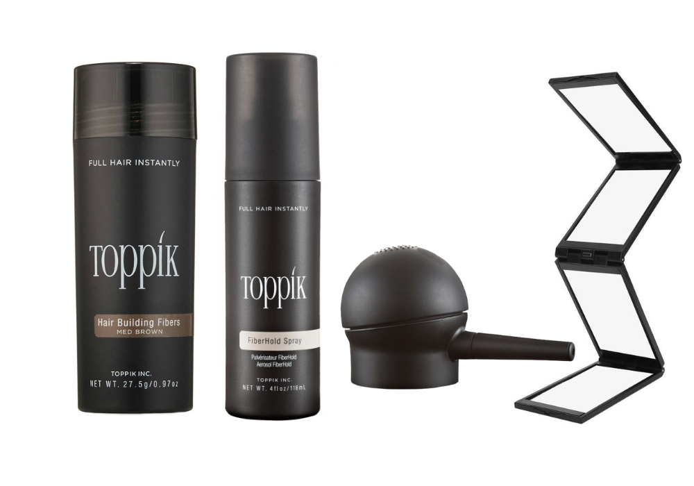 Toppik Hair Building Fibers For Hairloss Deluxe Set Medium Brown 27g