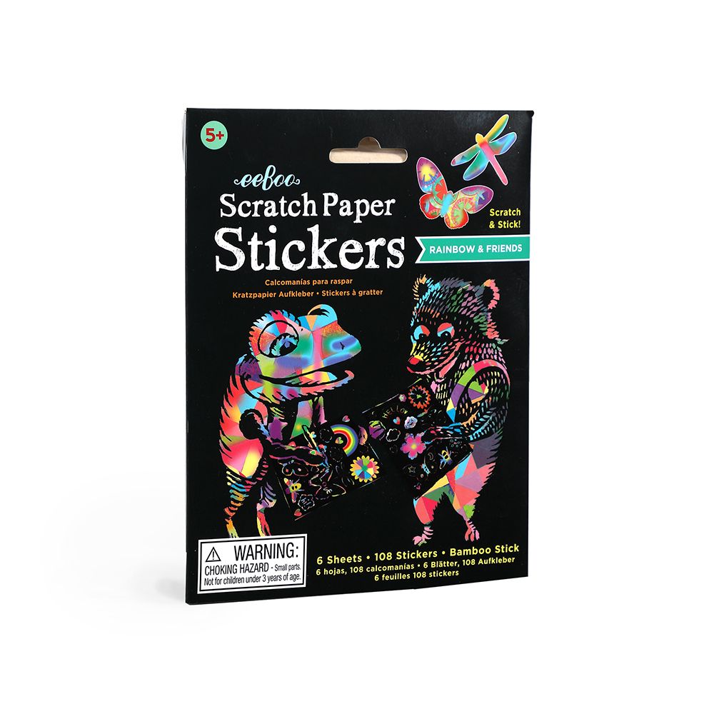eeBoo Arts & Crafts Rainbows & Friends Scratch Paper Stickers | Shop ...